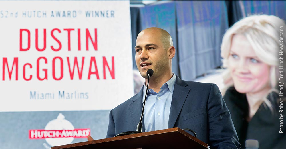 Miami Marlins pitcher Dustin McGowan honored as 52nd Hutch Award winner ...