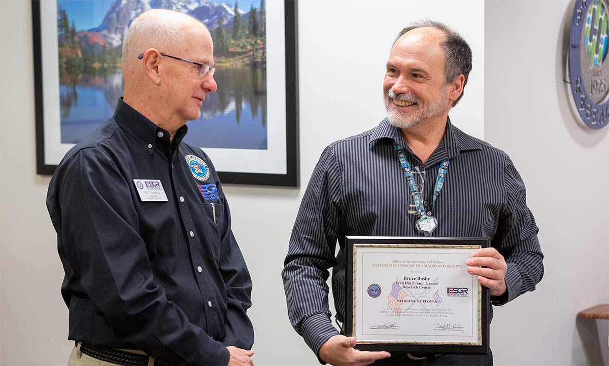 Department of Defense honors Fred Hutch manager for supporting employee ...