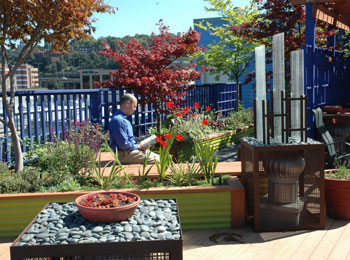 A refuge on the roof of Pete Gross House | Fred Hutchinson Cancer Center